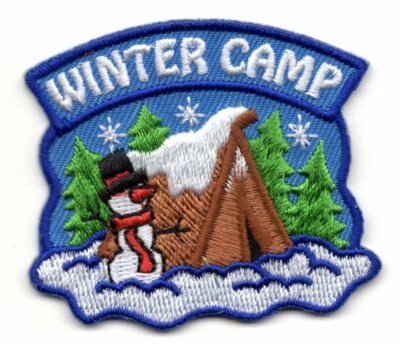 WINTER CAMP Iron On Patch Scouts Cub Girl Boy Camp Trip | eBay
