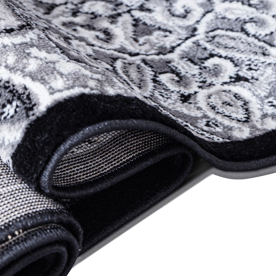 MODERN DESIGN RUG BLACK GREY SOFT LARGE LIVING ROOM FLOOR BEDROOM ...