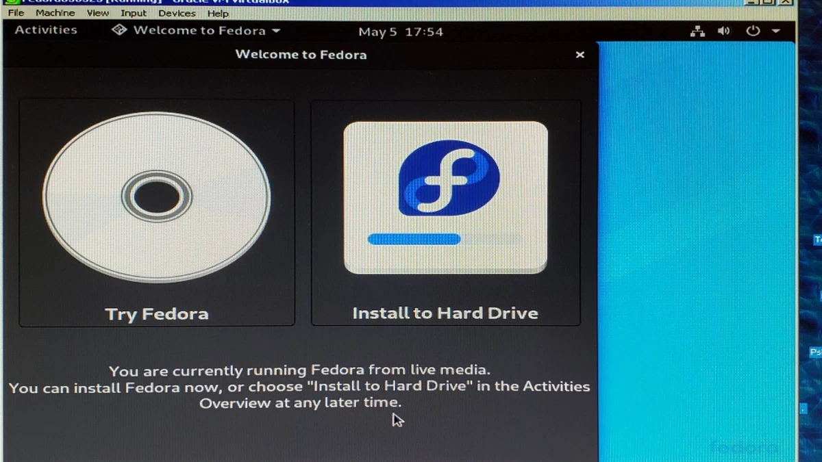 Install Fedora Live