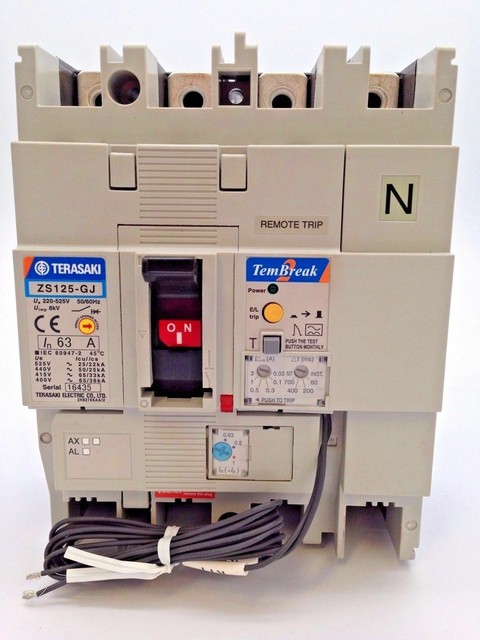 Terasaki TemBreak 2 Zs125-gj Earth Leakage Circuit Breaker 4p 63a MCCB ...
