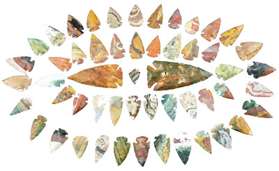 ** 52 Flint ARROWHEAD USA COLLECTION AMAZING COLORS 1"-1.3" Dovetail ...