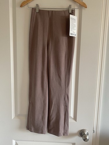 Lululemon Ribbed Softstreme Zip-Leg High-Rise Cropped Pants 25” Size 2 ...