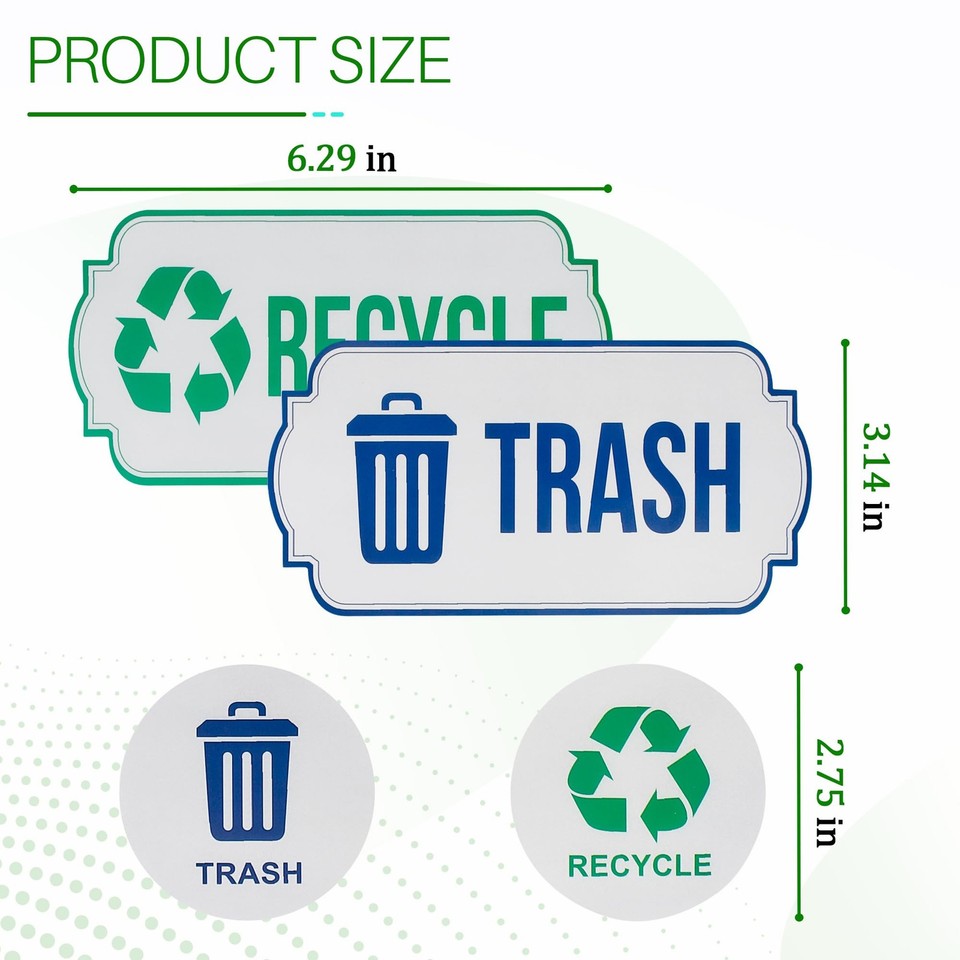20 Trash Bins Recycle Stickers, Outdoor Waste Bins Sorting Sign Trash ...