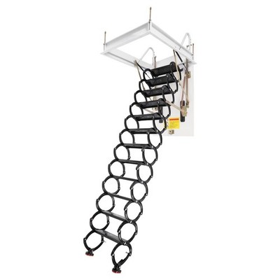 Retractable 12 Steps Folding Stairs Pull Down Attic Ladder For Loft ...