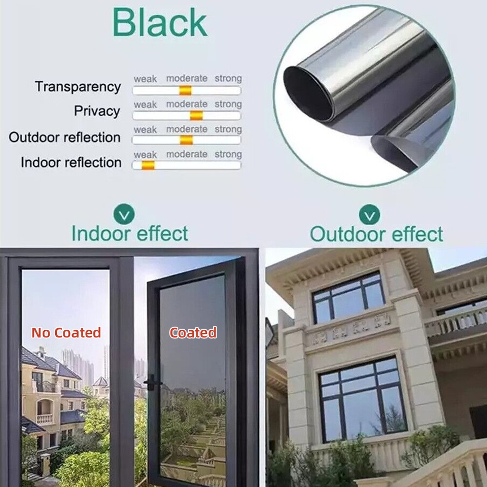 5m Reflective One Way Mirror Window Film Mirrored。Glass Solar Tint Foil ...