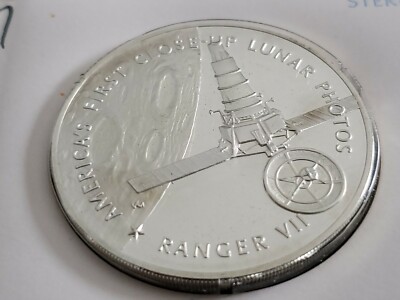 Sterling Silver Proof Coin Franklin Mint NASA Apollo Saturn Space Moon ...
