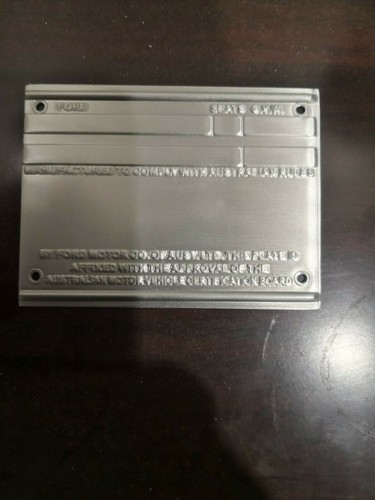 Rare Blank Ford Style ADR BUILD PLATE XA XB XC GT FALCON | eBay