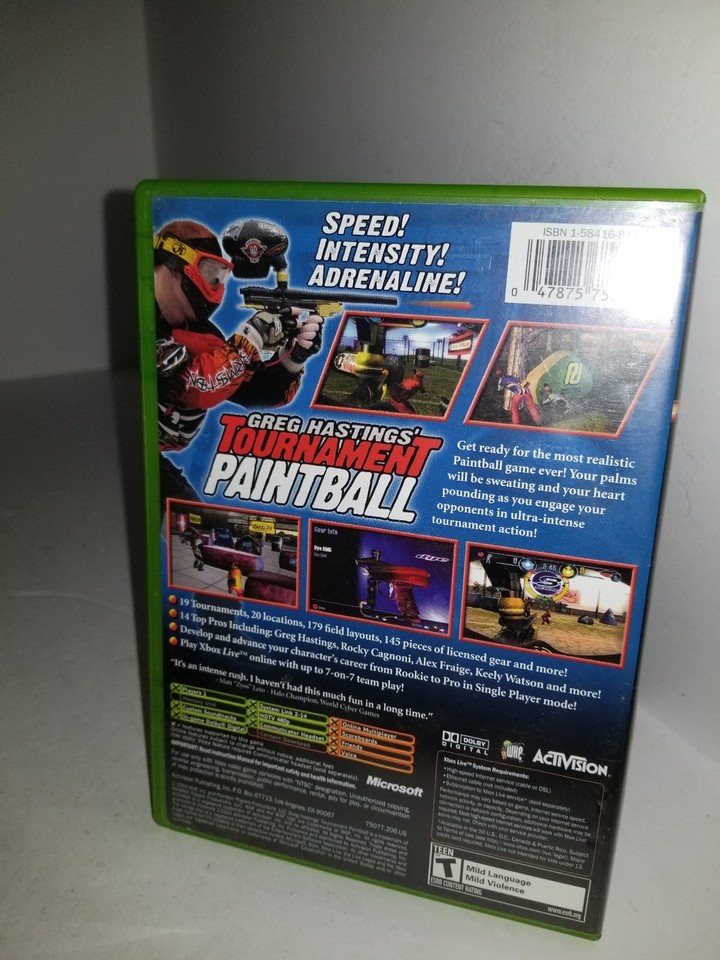 Greg Hastings' Tournament Paintball for Microsoft Xbox Original E18 ...