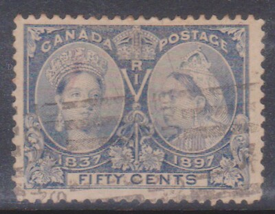 (F208-26) 1897 Canada 50c Fifty Cent blue silver jubilee QVIC stamp (Z ...