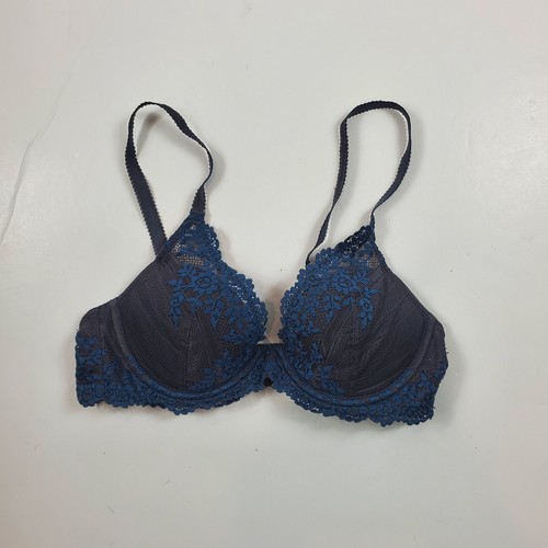 Wacoal 853291 Embrace Lace Plunge Gray Blue 34B | eBay