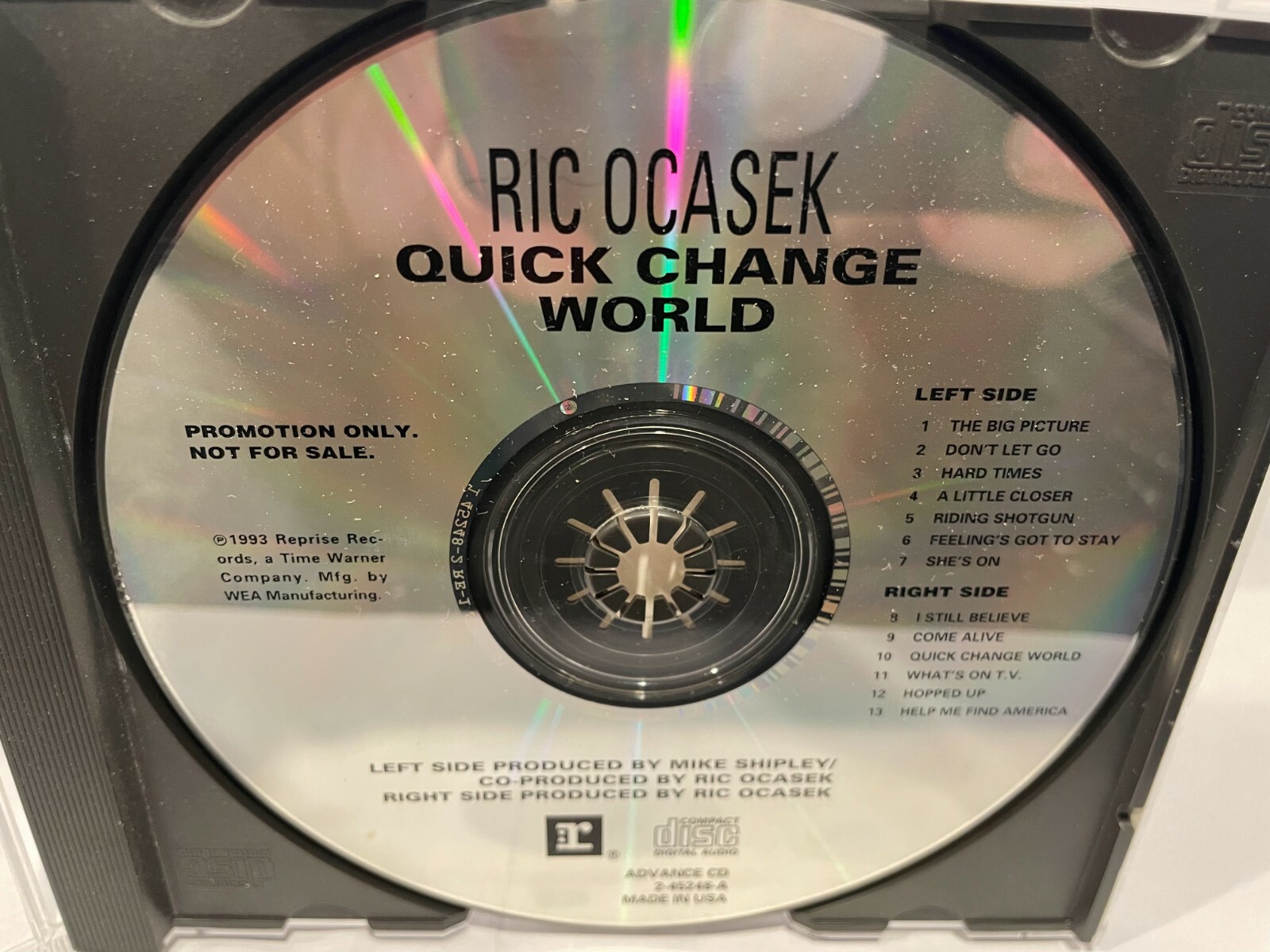 VERY RARE Ric Ocasek ‎- Quick Change World PROMO CD - LIKE NEW - 2 ...