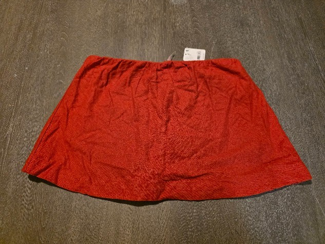 Free People My Little Micro Mini Cotton-linen Skort LARGE Red Pull On ...