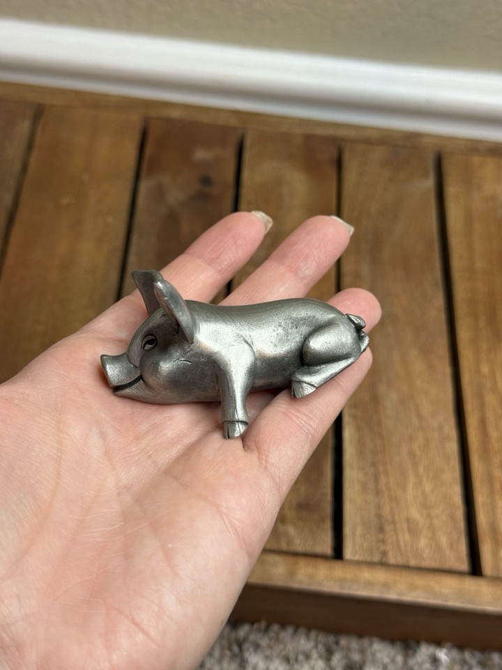 Vintage HUDSON Pewter Cast Metal Miniature 2" Long Figurine Snail Slug ...