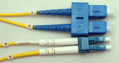 9/125 Micron Single Mode Fiber Optic Patch Cable LC/UPC-SC/UPC Duplex 0 ...