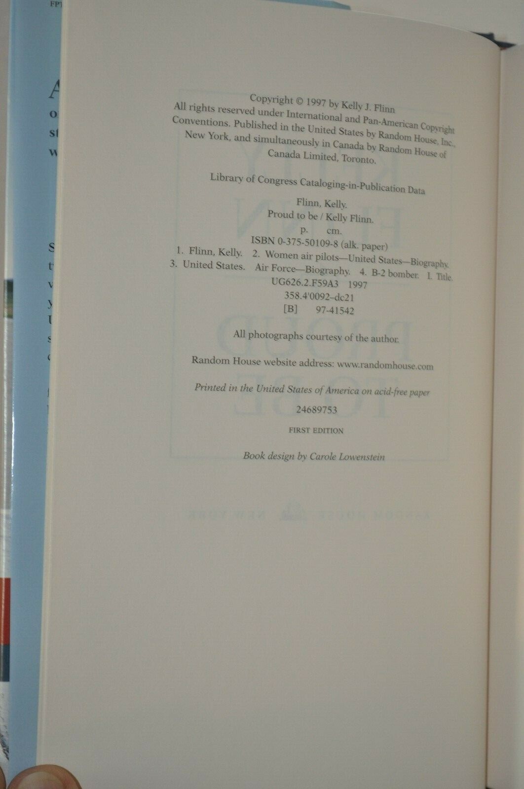 Kelly Flinn ~ Proud to Be ~ 1st Edition / 1st Printing ~ 1997 ...