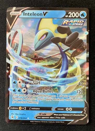 Inteleon V 078/264 Fusion Strike Ultra Rare Holo Pokemon TCG Card NM | eBay