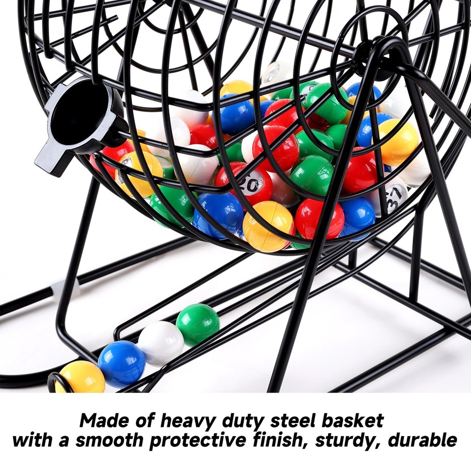 Deluxe Bingo Game Set w/Large Bingo Cage, Bingo Balls, 50 Bingo Cards ...