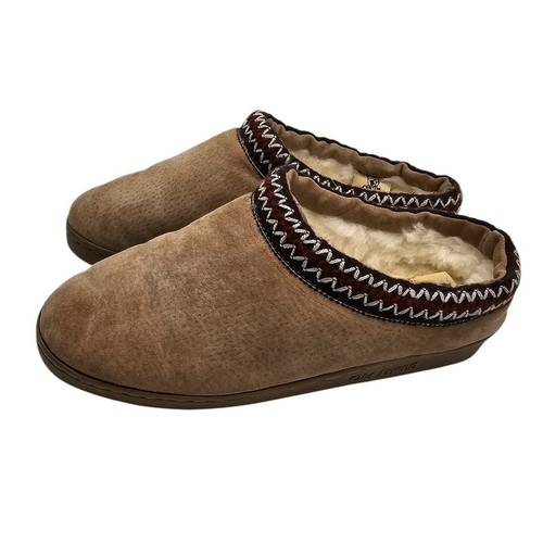 Old Friend Footwear Beige Suede Sheepskin Lined Alpine Slippers Clogs ...