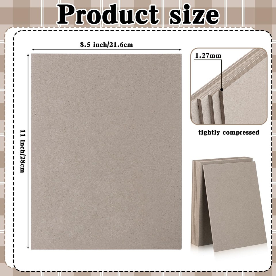 20 Pcs Book Board Binders Board Chipboard Designer Bookboard Heavy Duty ...