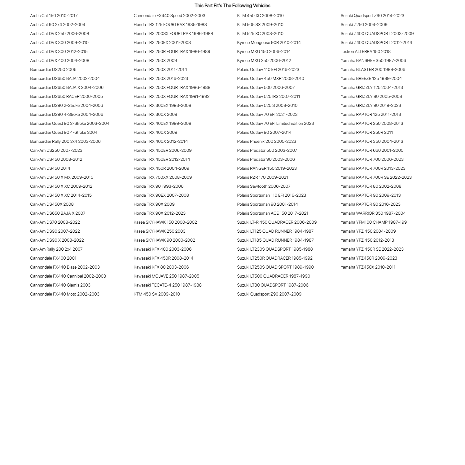 GBC Mini Master Tire 20x6-10 For HONDA TRX 300EX 1993-2008 | eBay