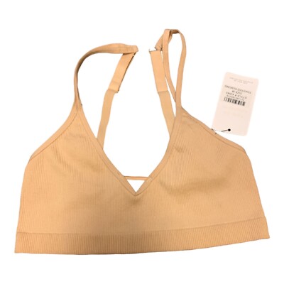 NWT LIVELY TOASTED ALMOND RIBBED No Wire Bralette Bra Womens Size S/M ...