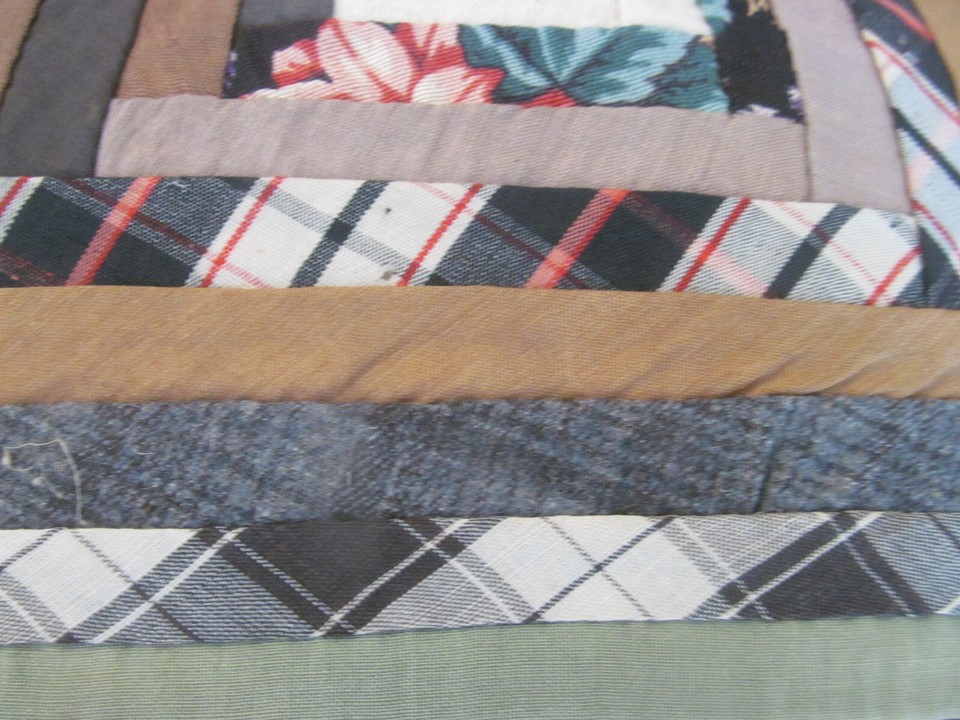 Late 1800s Victorian LOG CABIN Barn Raising Antique Handmade Quilt 68 x ...