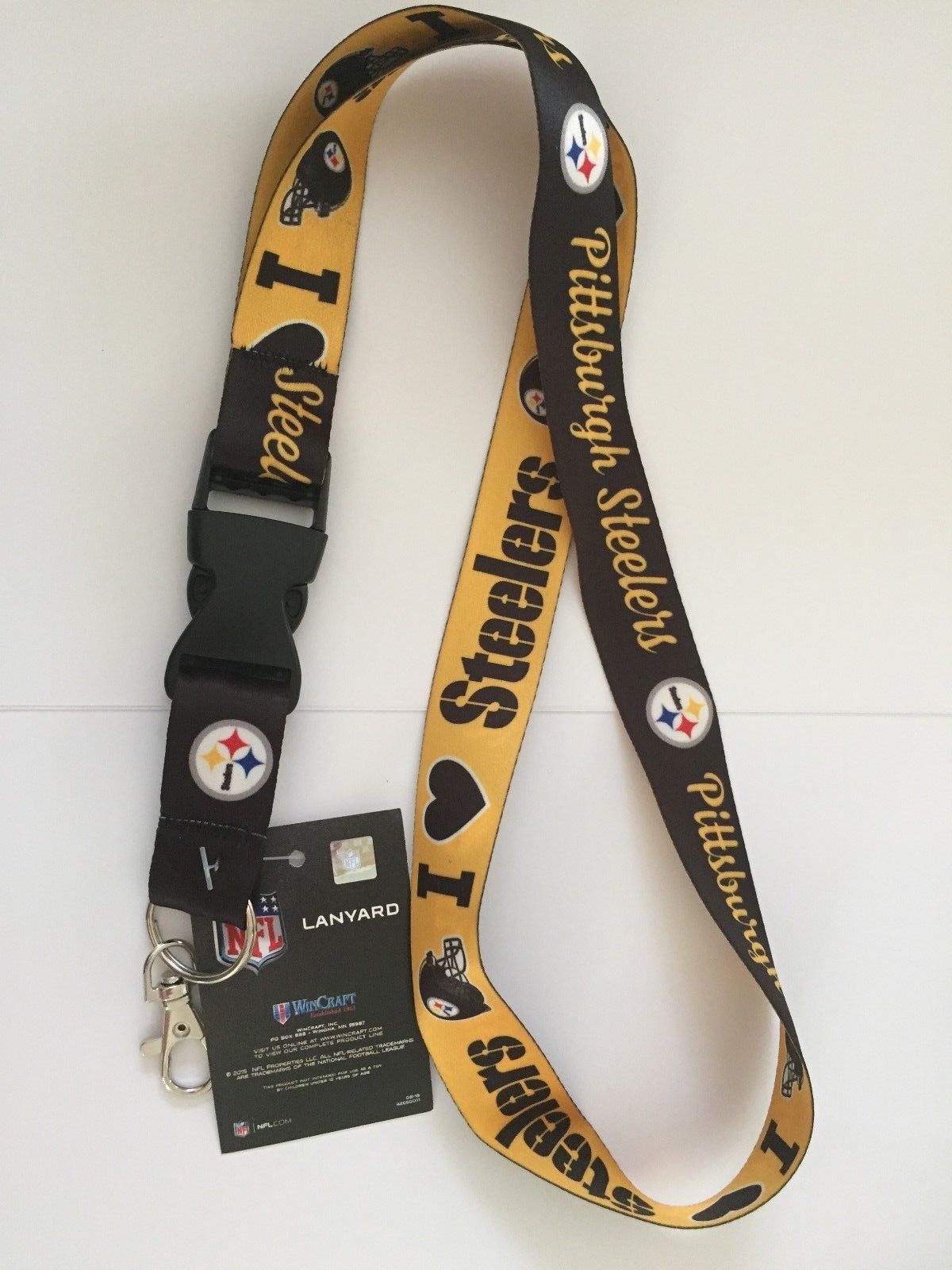 I ️ PITTSBURGH STEELERS NFL KEY CHAIN LANYARD W/ DETACHABLE BUCKLE ...