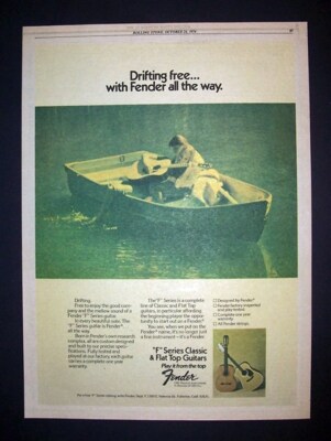 Fender F Series Acoustic Guitar 1974 Poster Type Advert, Promo Ad (var ...