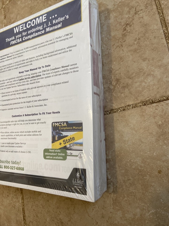 FMCSA Compliance Manual (sealed, loose pages) Updated July 2016 J. J ...