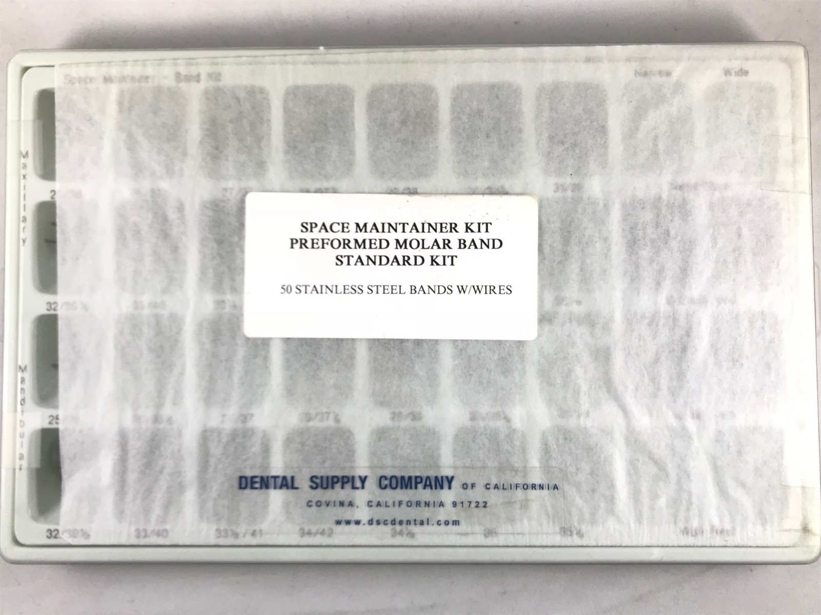 Dental Space Maintainer Kit Preformed Molar Band -50 Bands W/ Wires ...