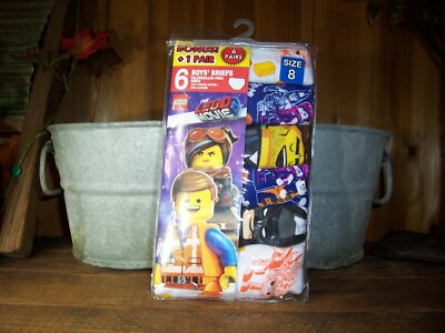 LEGOS BOYS UNDERWEAR BRIEFS 6 PACK SIZE 8 CARTOON UNDERWEAR FUN NOVELTY ...