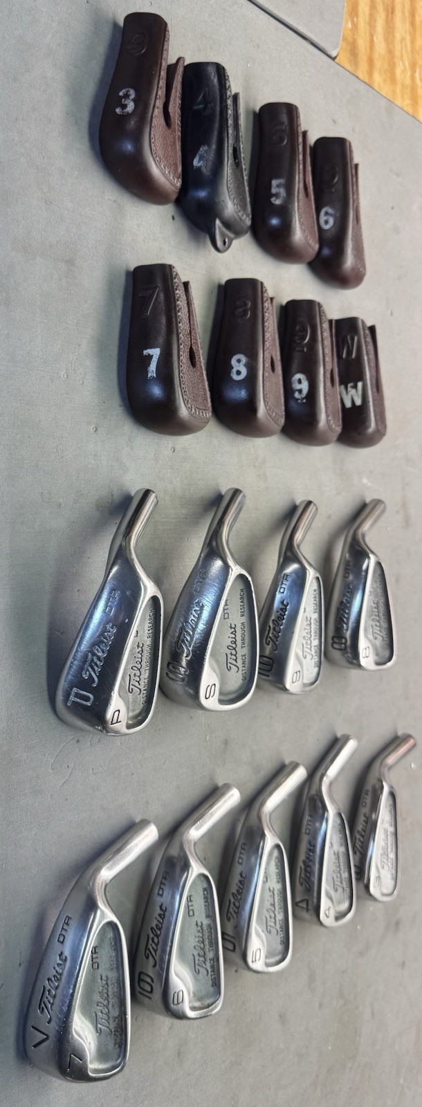 Titleist DTR Right Hand Iron & Wedge Set HEADS ONLY With Covers 3-9 ...