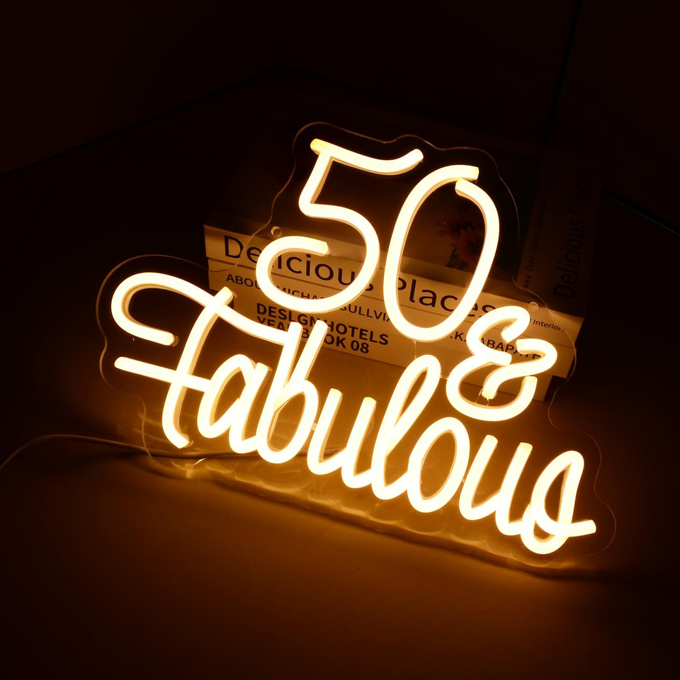 50 Fabulous Neon Light Fifty Years Old Neon Sign for 50Th Wedding ...