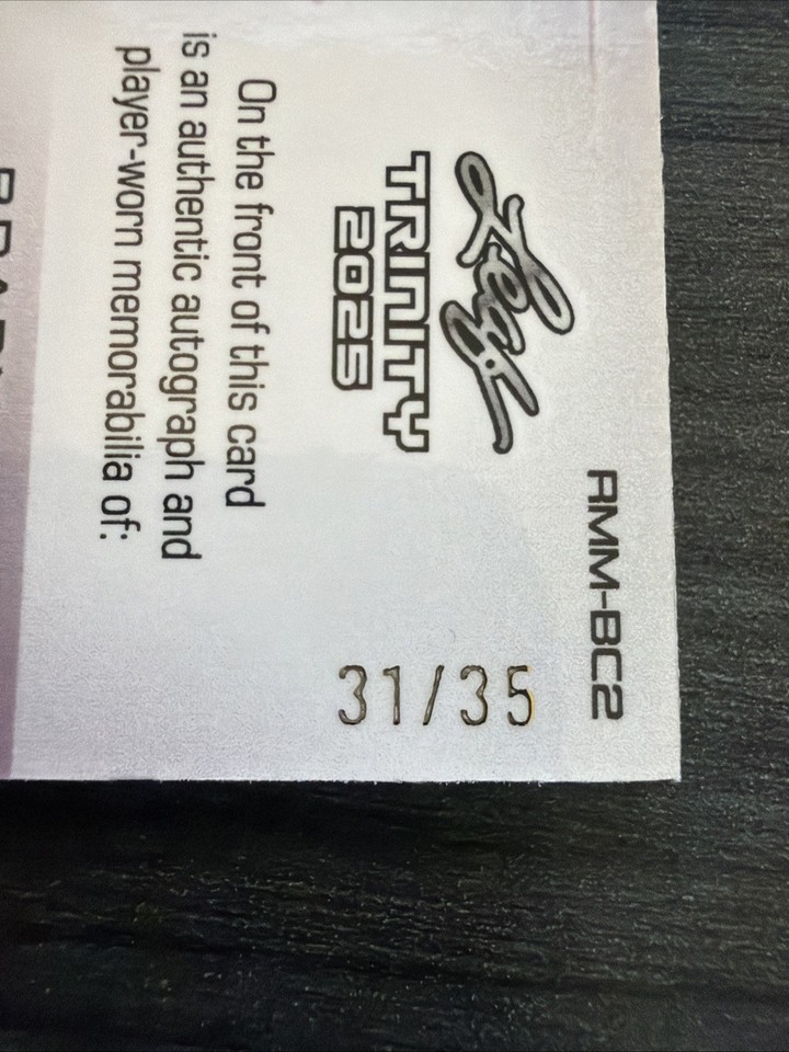 2025 Leaf Trinity Football #RM-BC2 Brady Cook Rookie Auto Memorabilia ...