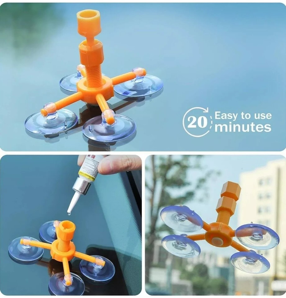 Car Windshield Repair Kit Fix Glass Chip Crack Van Windscreen ...