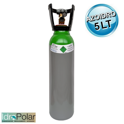 BOMBOLA PIENA 5 LT AZOGEN PER PROVA IMPIANTO CLIMA AZOIDRO AZOTO ...