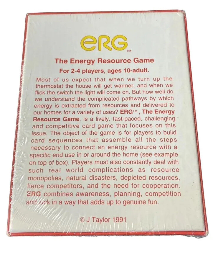ERG Energy Resource Game Cards Box Instructions Sequence Guide Non ...