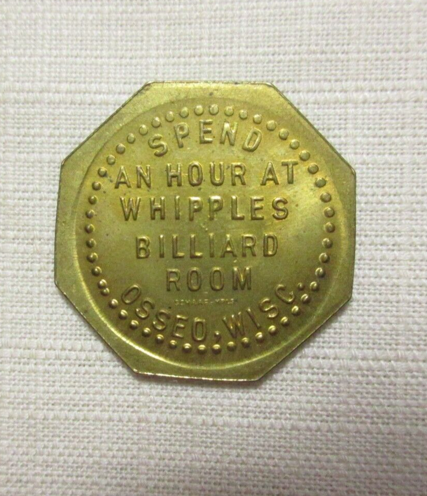 OSSEO WISC WI WISCONSIN ~ WHIPPLES BILLIARD ROOM SPEND AN HOUR ~ GF 25 ...