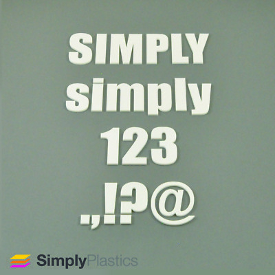 White Perspex®/ Acrylic Laser Cut Plastic Flat Letters - 3mm thick ...