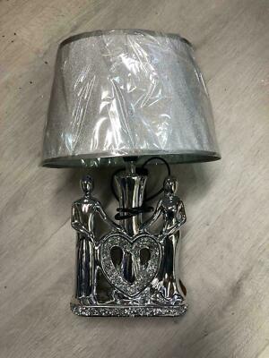 Silver Crushed Diamond Crystal Lamp with Shade Ornament Home Decor Gift ...