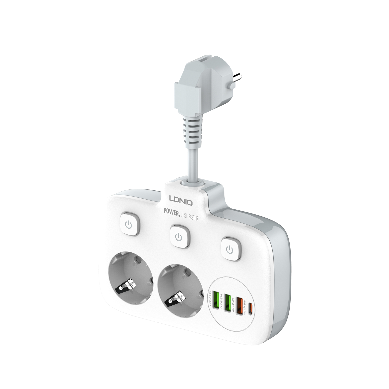 Steckdosenleiste mit Schalter Mehrfachsteckdose USB Winkel Flachstecker ...