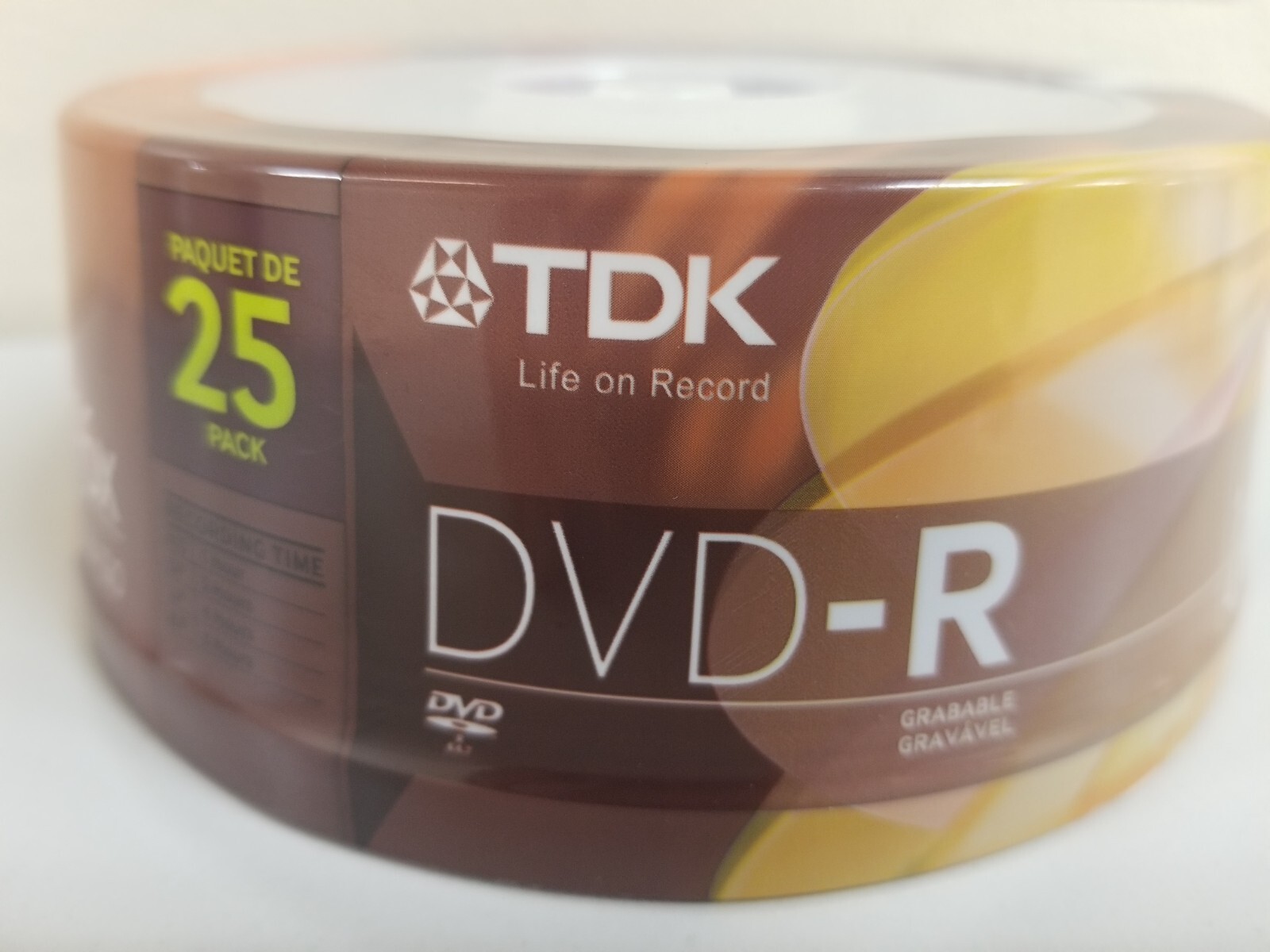TDK DVD-R 1-16x speed 4.7 GB Recordable Discs Disks 25 Pack Spindle ...