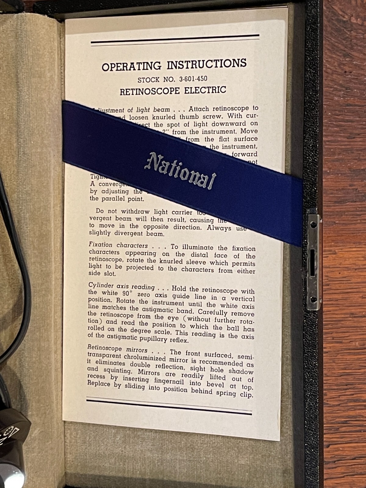 Vintage Antique NATIONAL Lighted Otoscope Ophthalmoscope Original Case ...