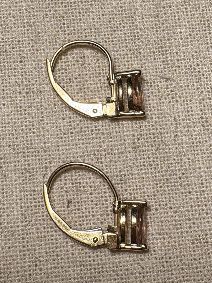 1.2 Grams 14k Yellow Gold Marquise Cut Natural Pink Tourmaline Lever ...