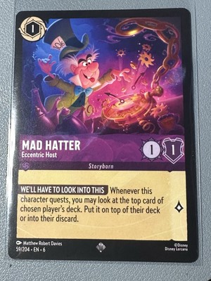Disney Lorcana - Mad Hatter - Eccentric Host 59/204 Azurite Sea Super ...
