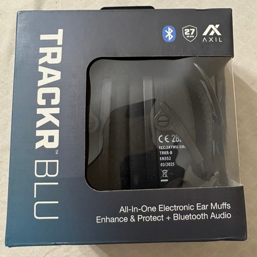 AXIL TRACKR Blu Electronic Ear Muffs Hearing Protection Bluetooth New ...