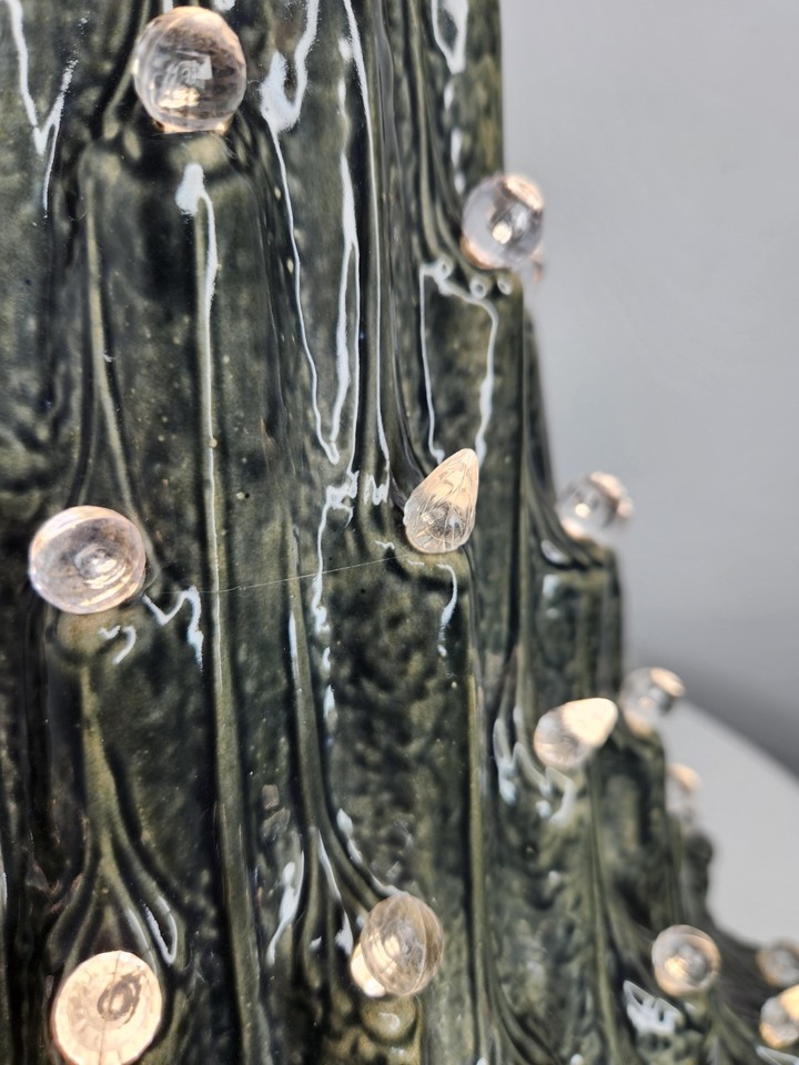 Rare Vintage Lava Ceramic Christmas Tree w/ Gorgeous Grey Drip Glaze ...