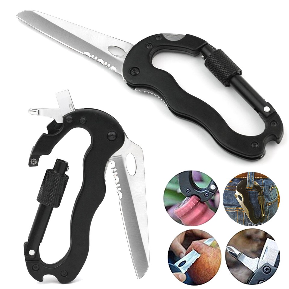 Quick Release Hiking Folding Climbing Carabiner Hook Gear Multi Rock ...
