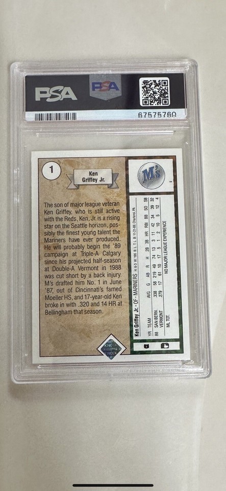 1989 Upper Deck Star Rookie #1 Ken Griffey Jr PSA 8 NM-MT | eBay