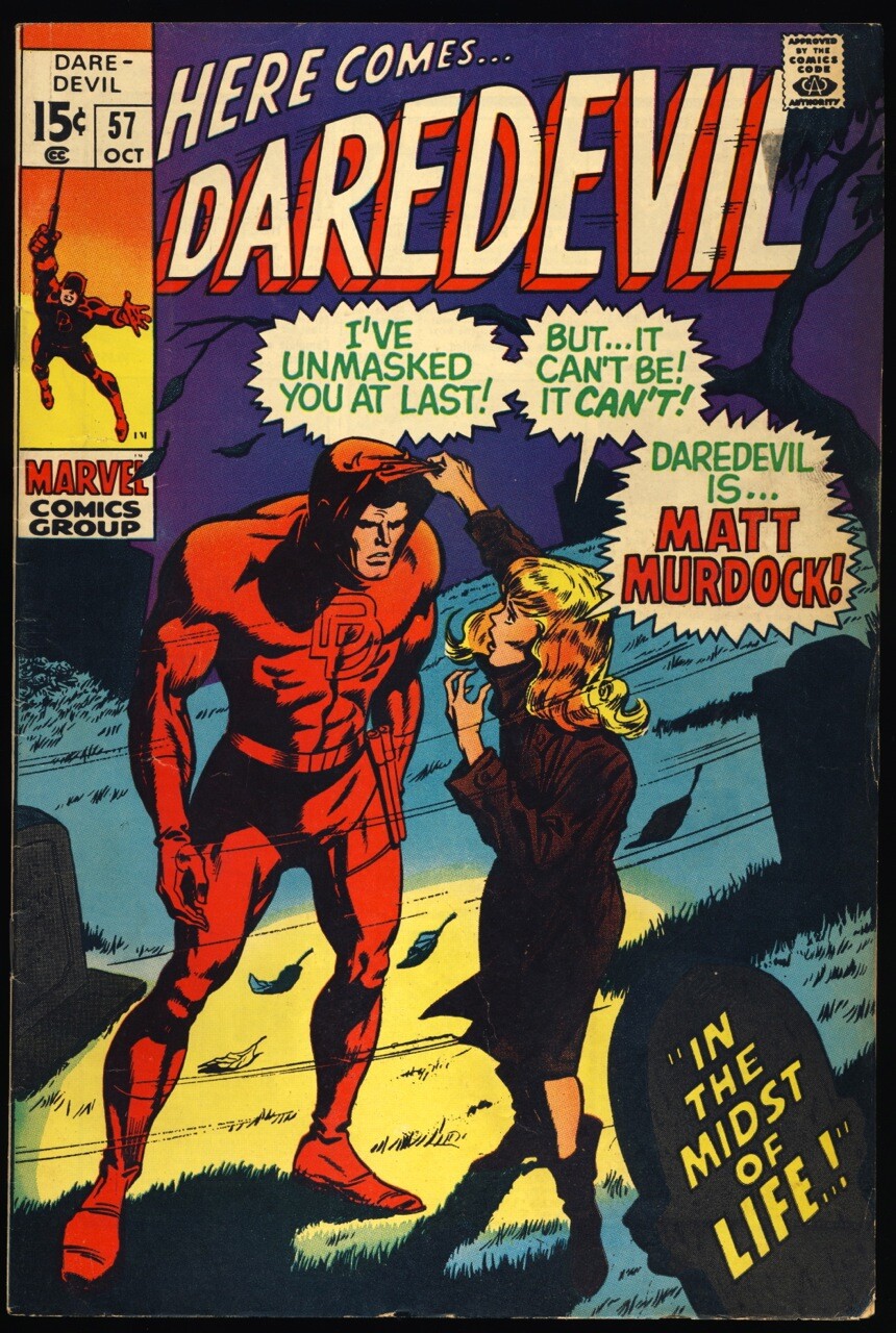DAREDEVIL #57 1969 Daredevil REVEALS Matt Murdock SECRET IDENTITY To ...